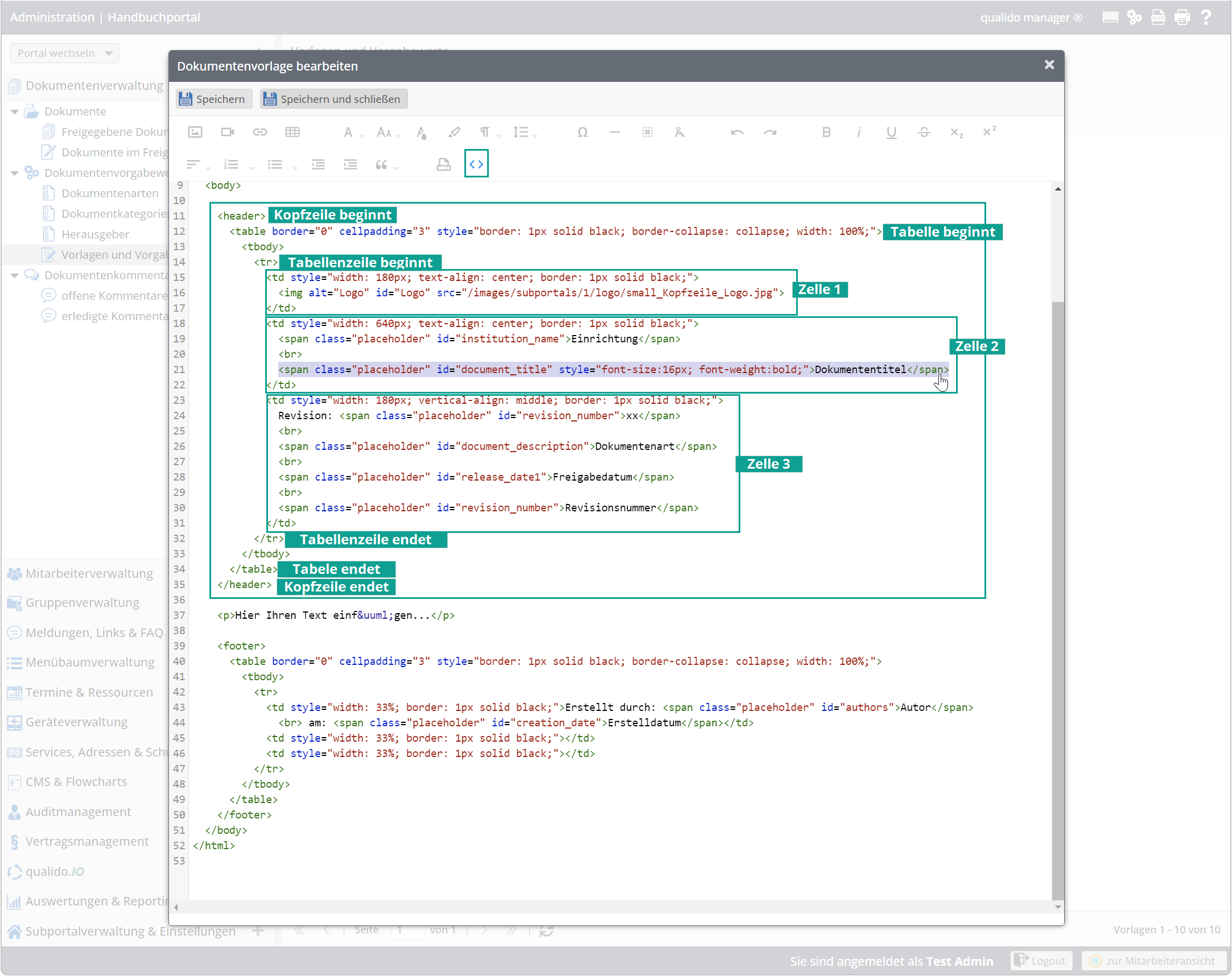 HTML-Vorlage anlegen